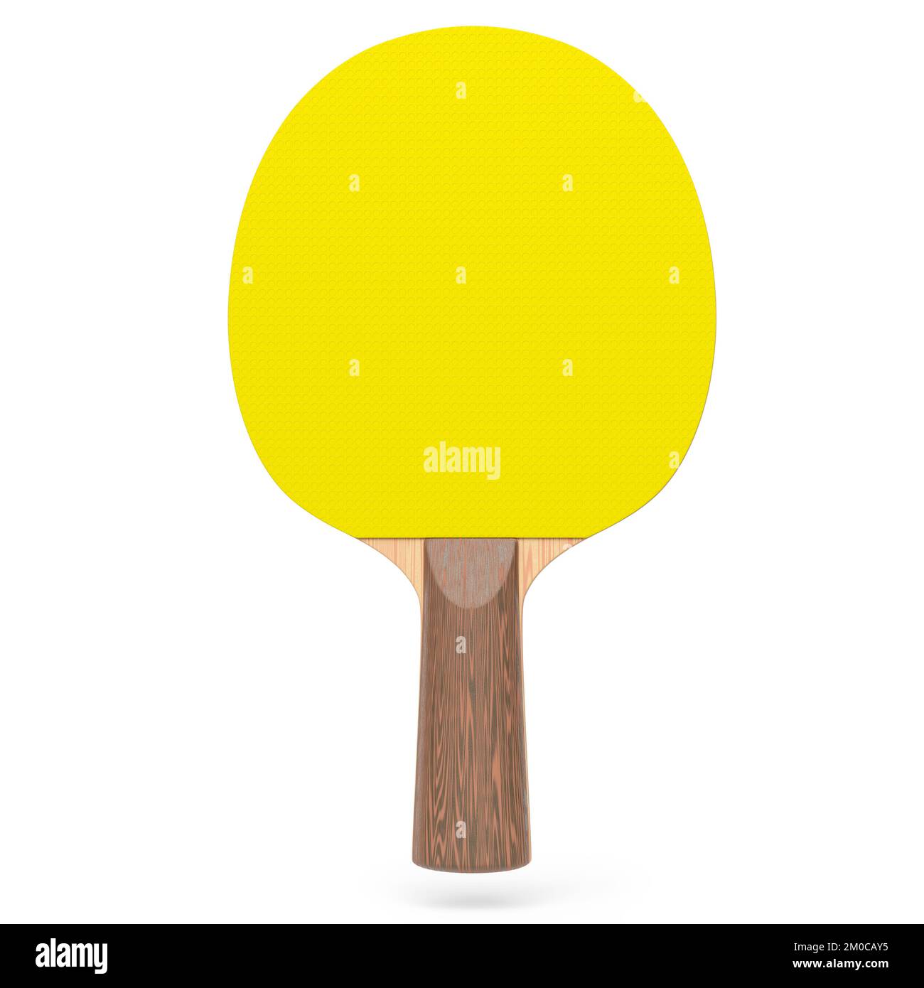 Yellow ping pong racket for table tennis isolated on white background ...