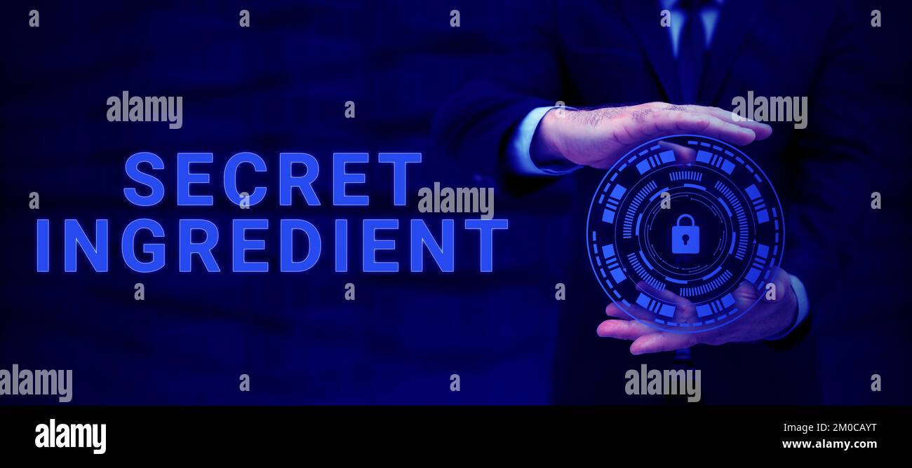 Conceptual display Secret Ingredient. Conceptual photo special ...