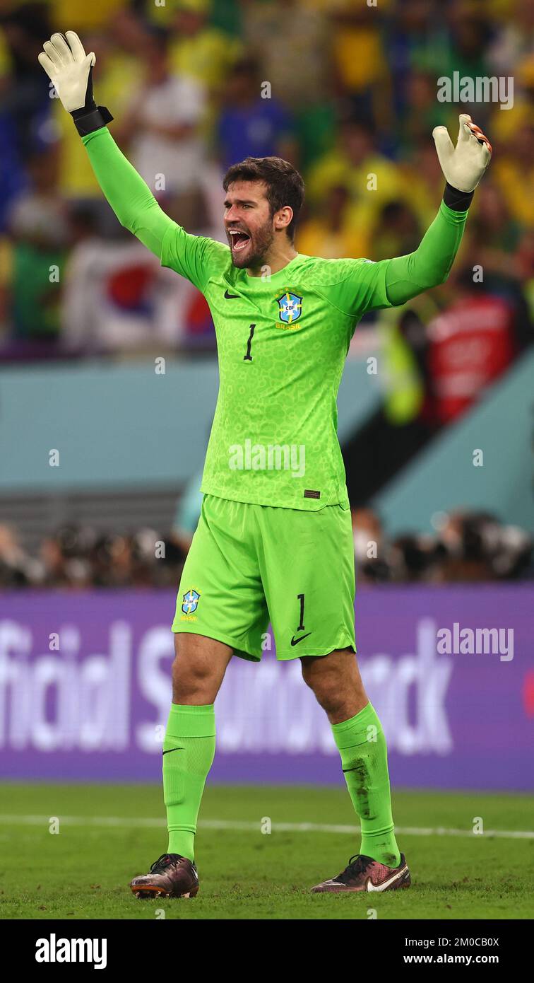 Doha, Qatar, 5th December 2022. Alisson Becker of Brazil during the ...