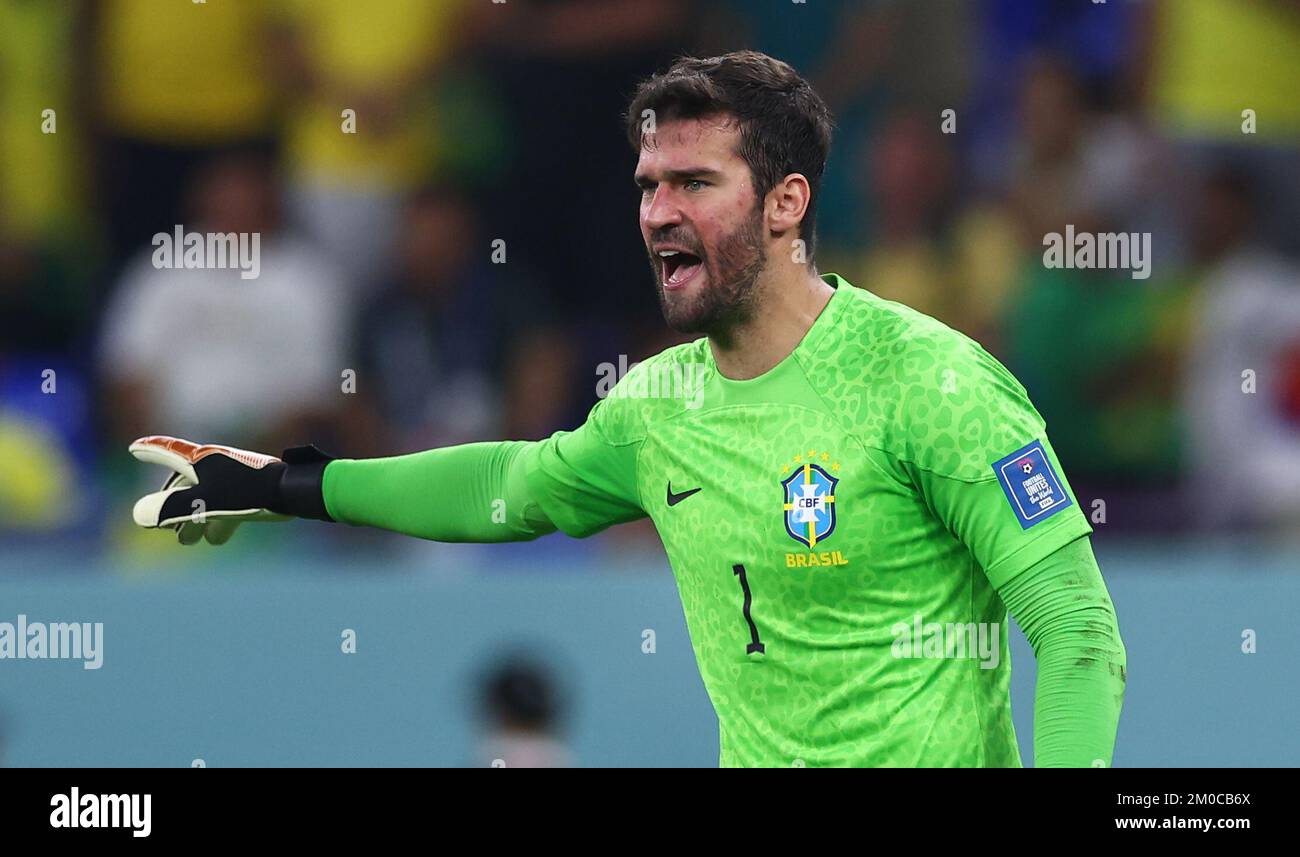 Doha, Qatar, 5th December 2022. Alisson Becker of Brazil during the ...