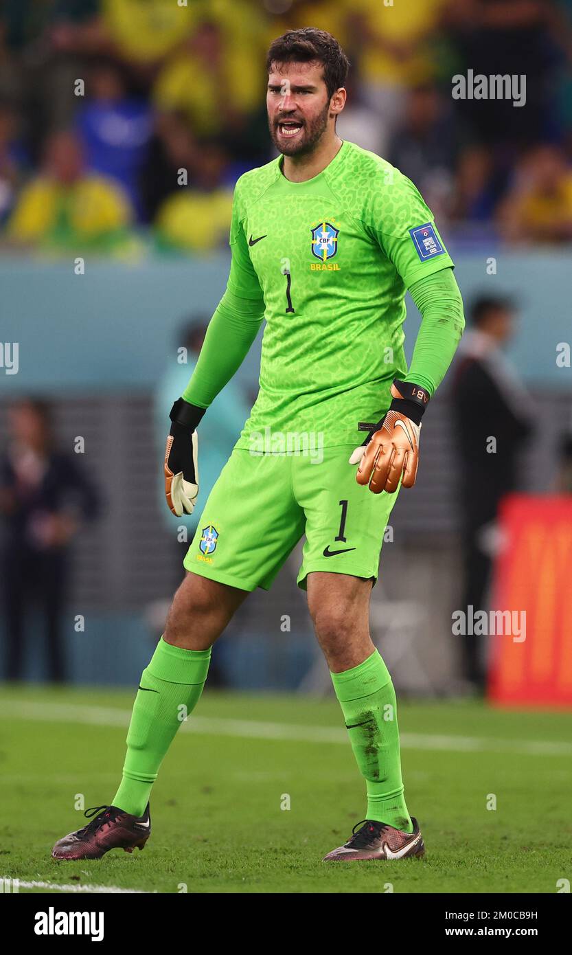 Doha, Qatar, 5th December 2022. Alisson Becker of Brazil during the ...