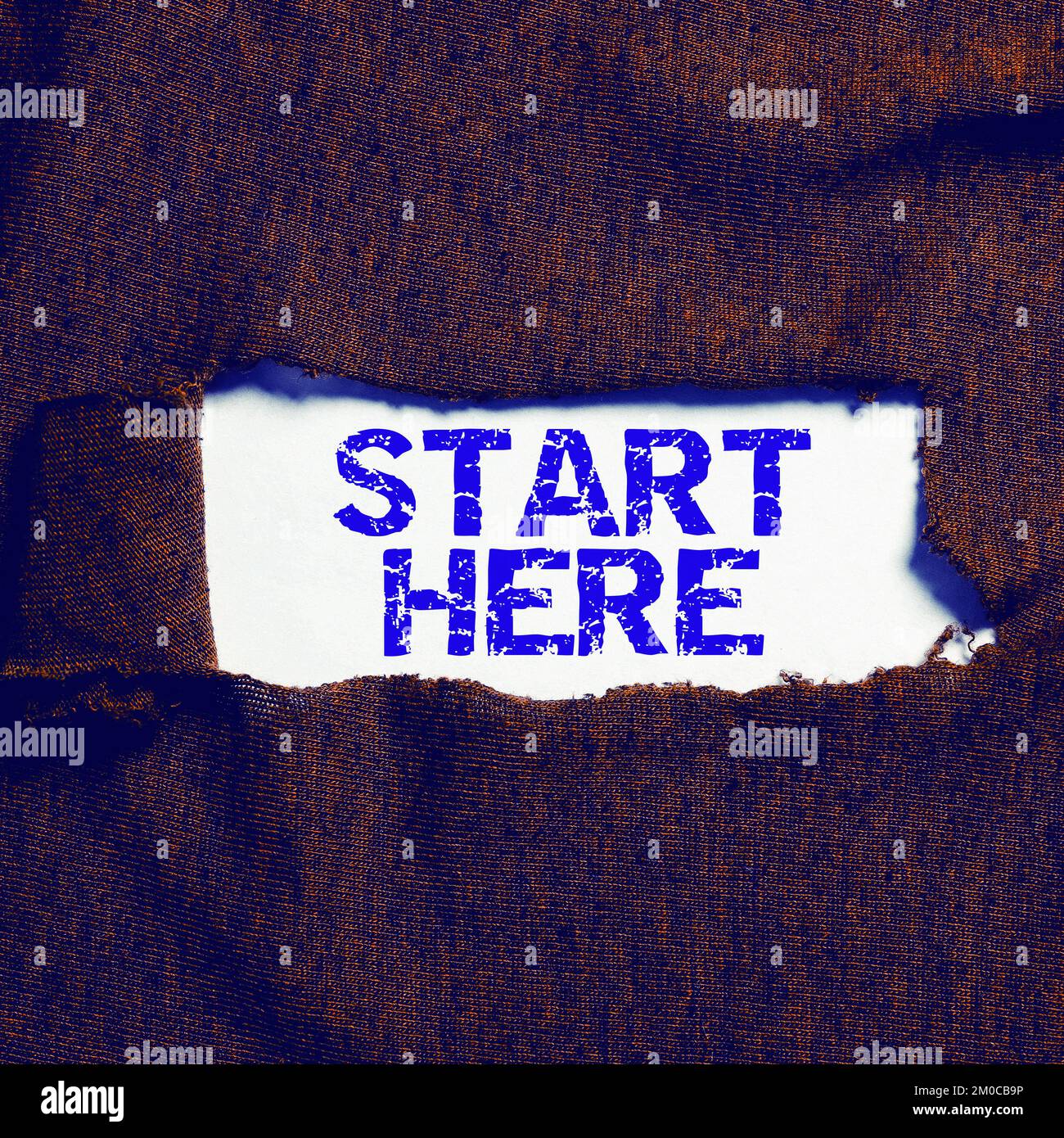 Text caption presenting Start Here, Business approach telling someone ...