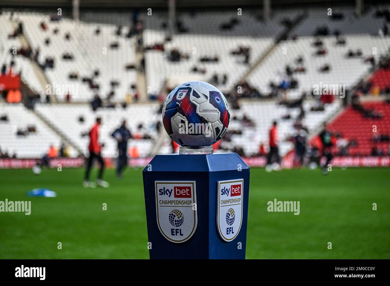 General view of the EFL match ball and podium before the EFL ...