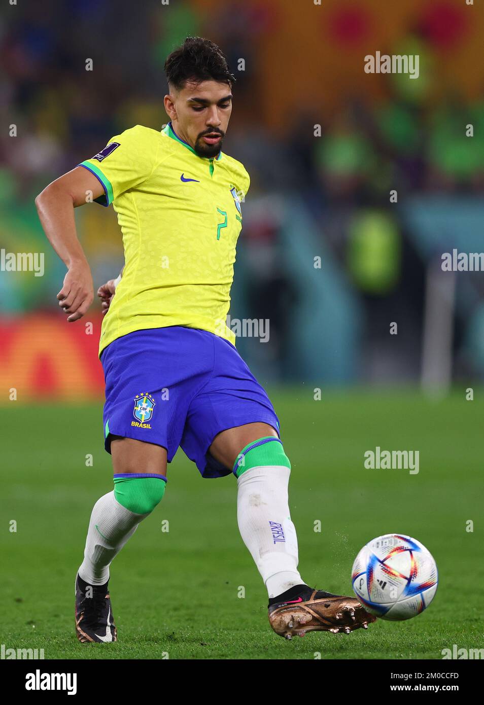 Doha, Qatar, 5th December 2022. Lucas Paqueta of Brazil during the FIFA ...