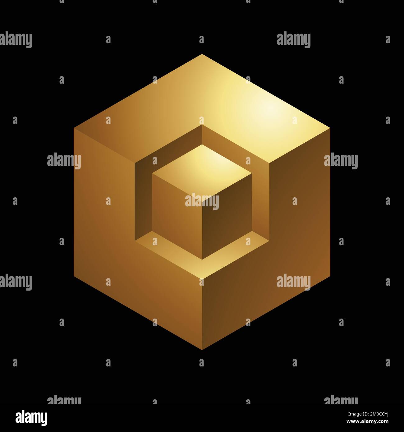 Golden cubes Stock Vector Images - Alamy