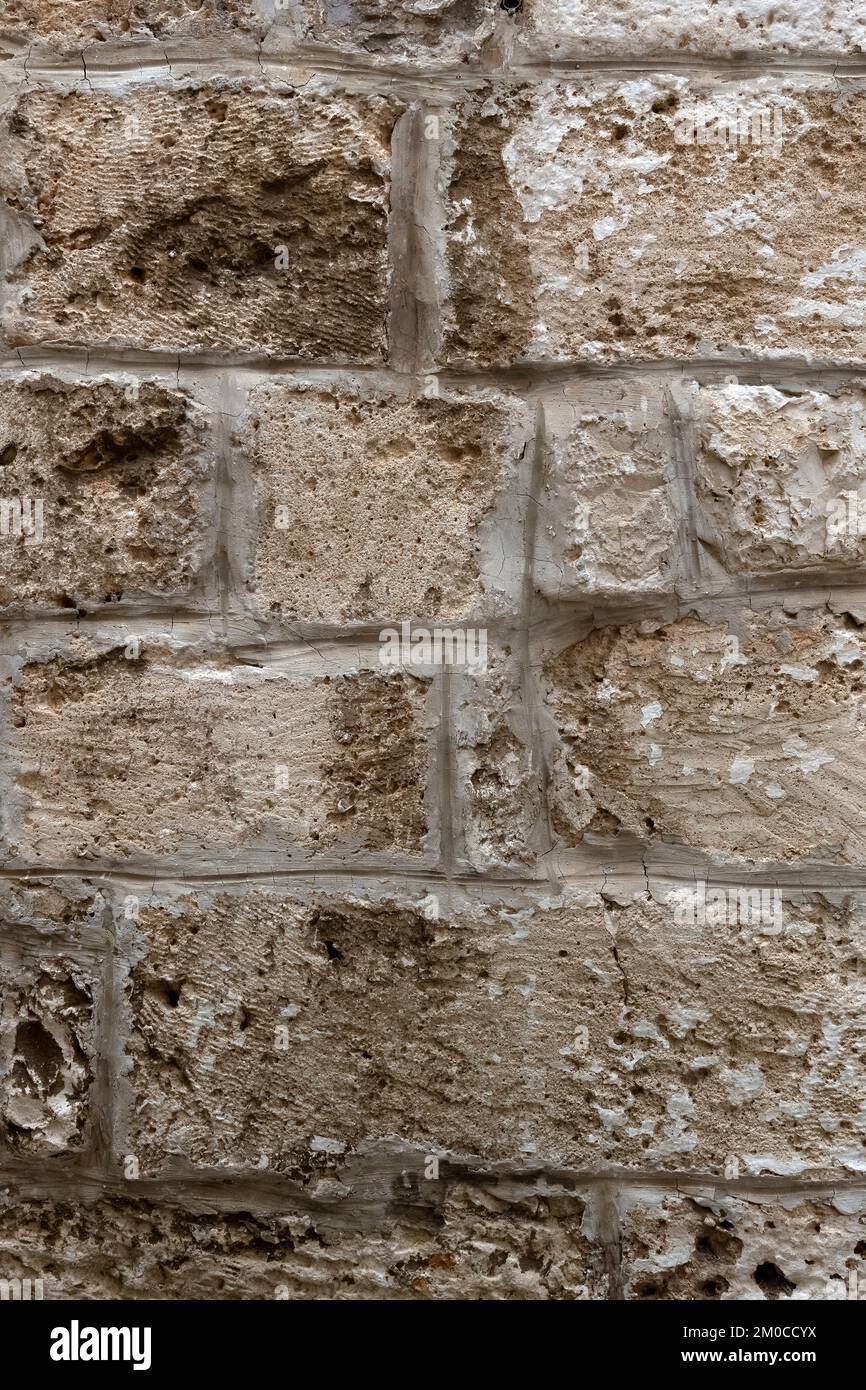 BACKGROUND TEXTURE - Old stone wall with cement pointing Stock Photo ...