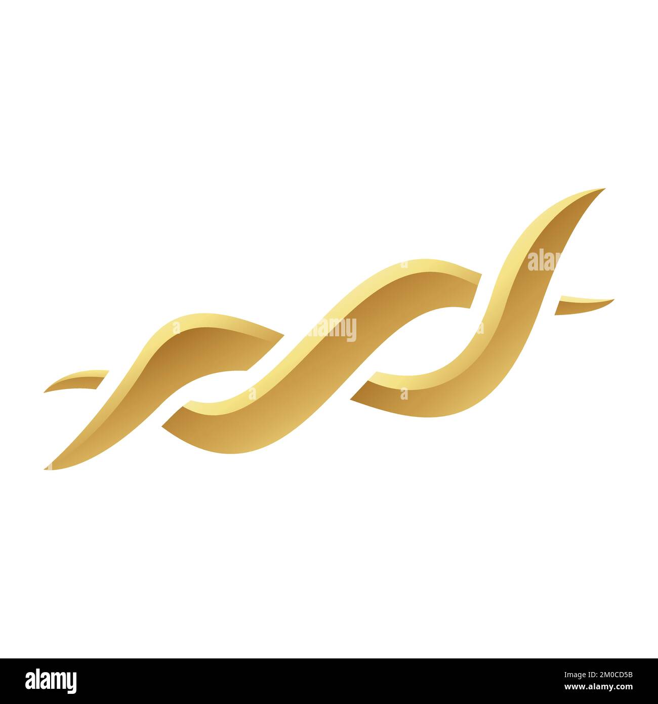 Golden Abstract DNA Helix Icon on a White Background Stock Vector Image ...
