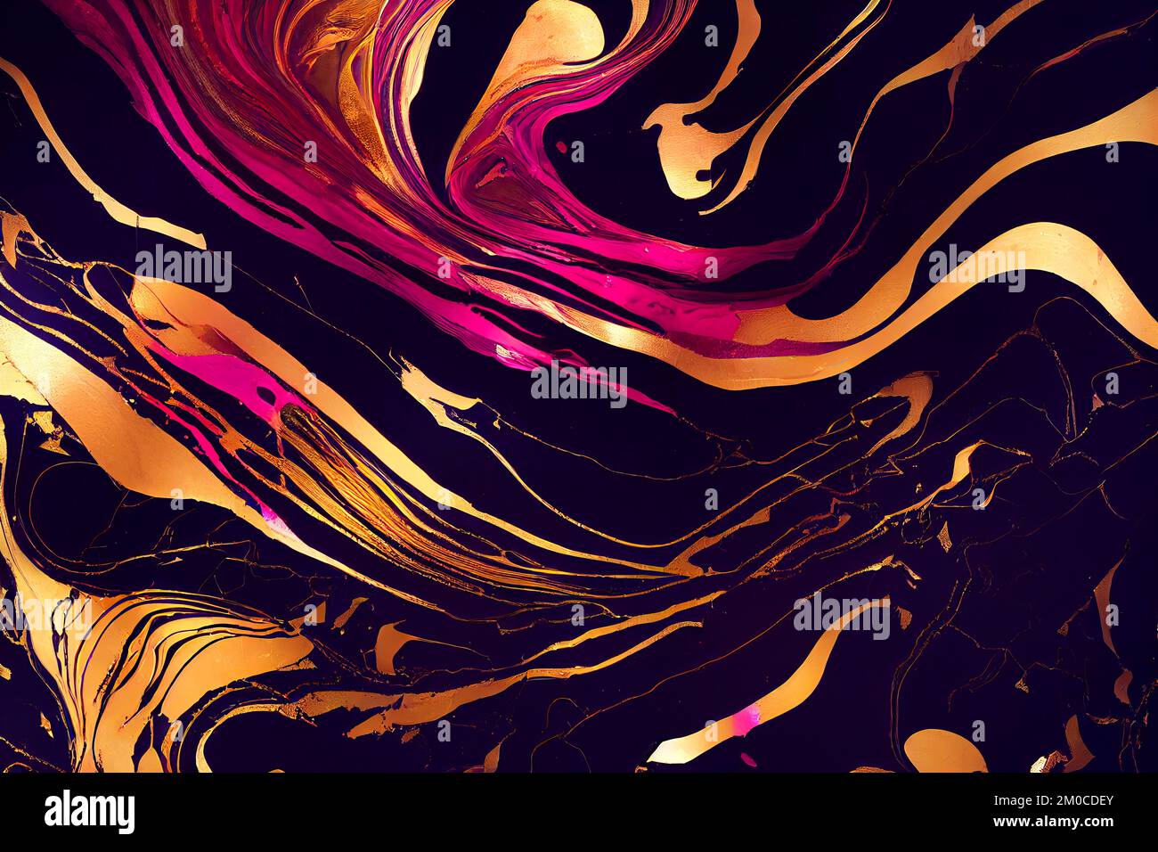 Black pink and gold marble abstract background. Decorative acrylic ...