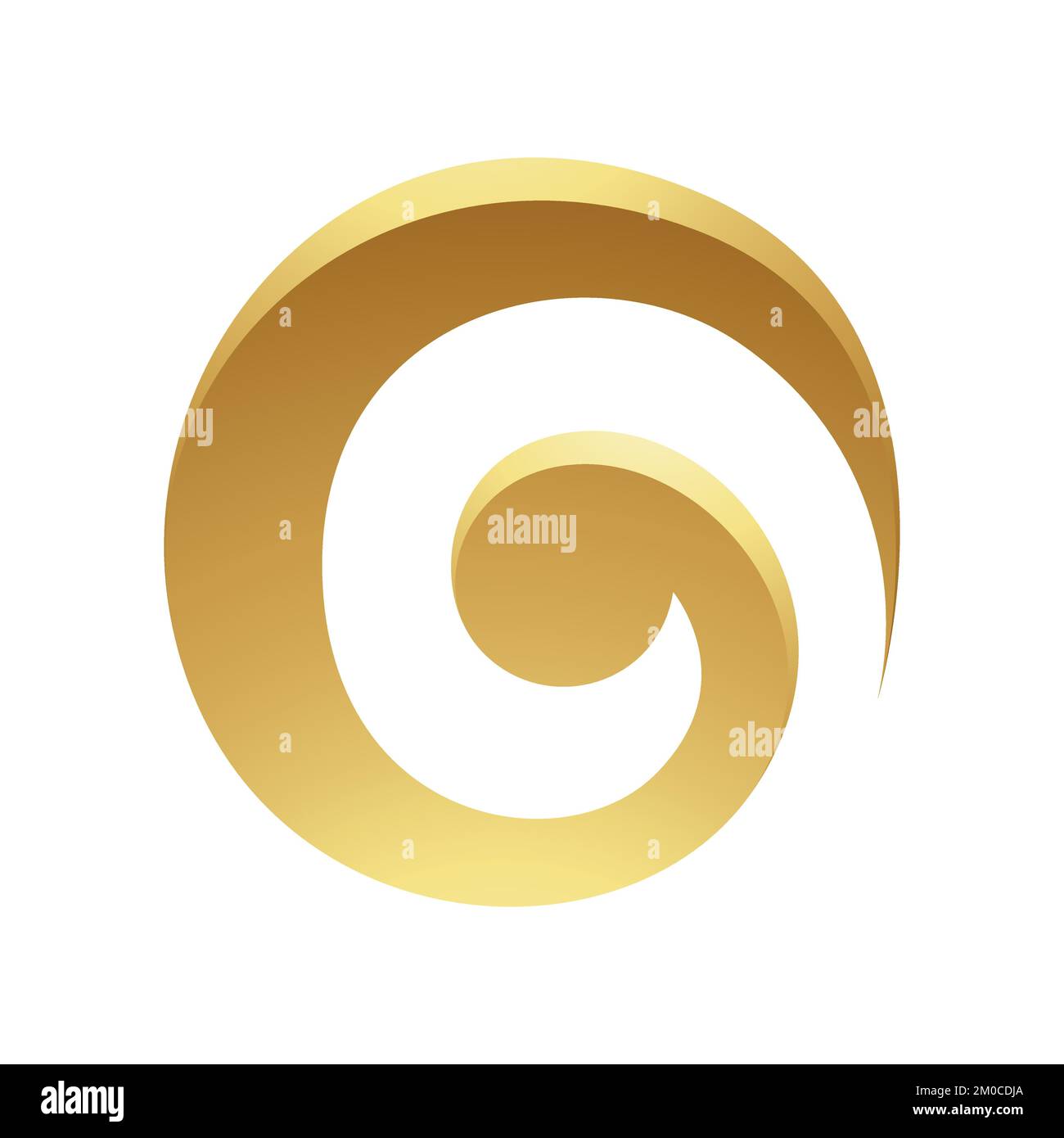 Golden Abstract Swirly Circle Icon on a White Background Stock Vector ...