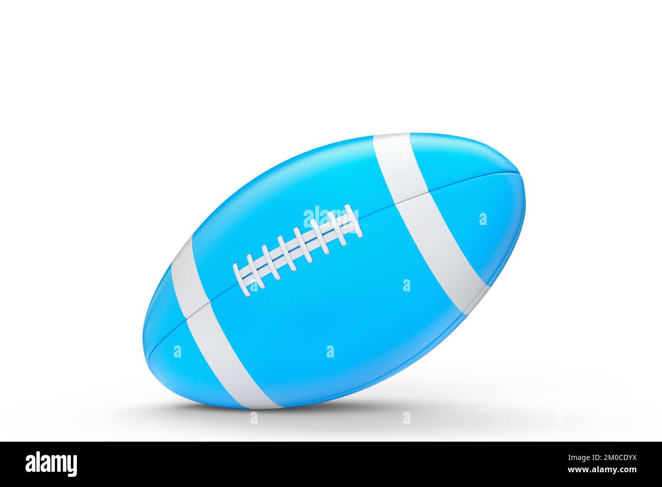 Blue american football ball isolated on white background. 3d rendering ...