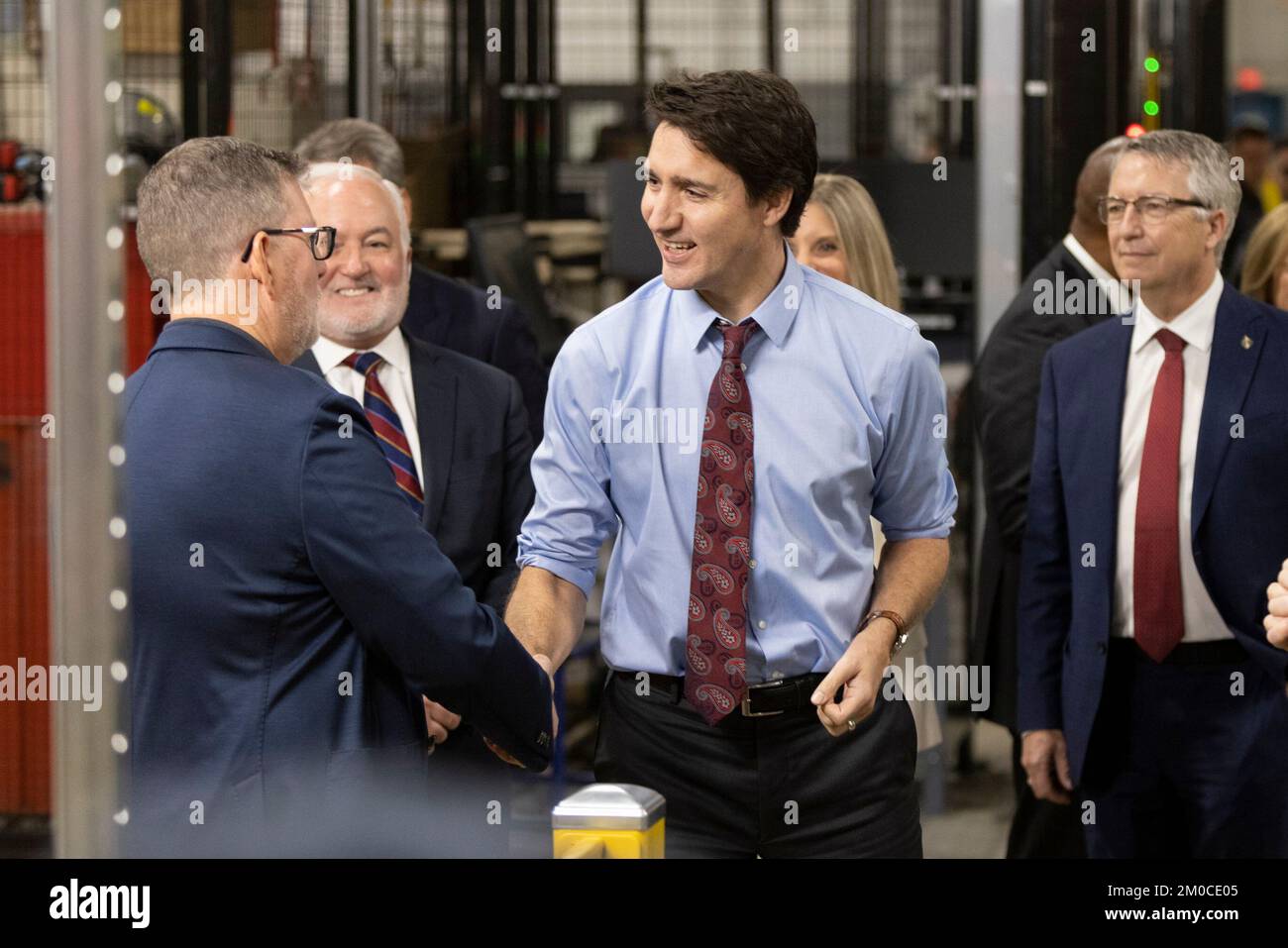 Prime Minister Justin Trudeau tours the General Motors CAMI assembly ...