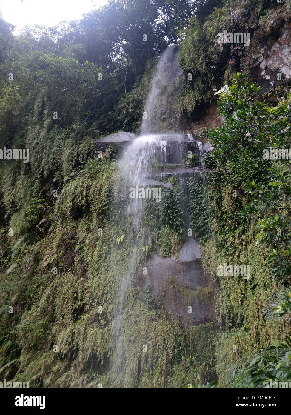 A vertical shot of the Yinhe Cave Waterfall in Taipei, Taiwan Stock ...