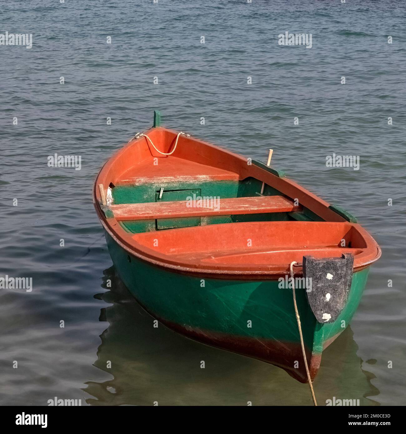 PUGLIA, ITALY - OCTOBER 18, 2022: Traditional wooden fishing boat with ...