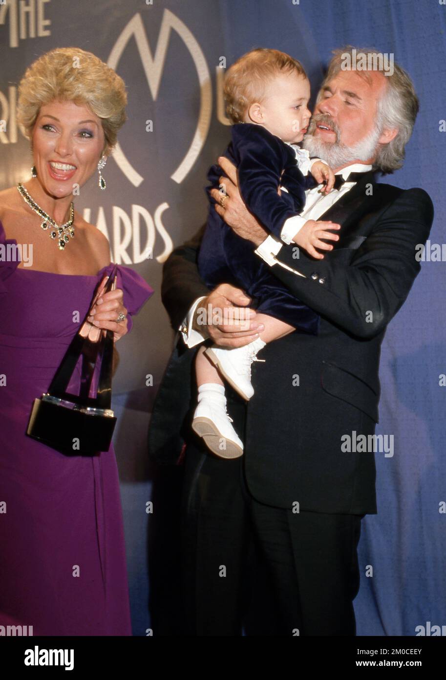 Kenny Rogers And Marianne Rogers With Son at the 1983 American Music ...