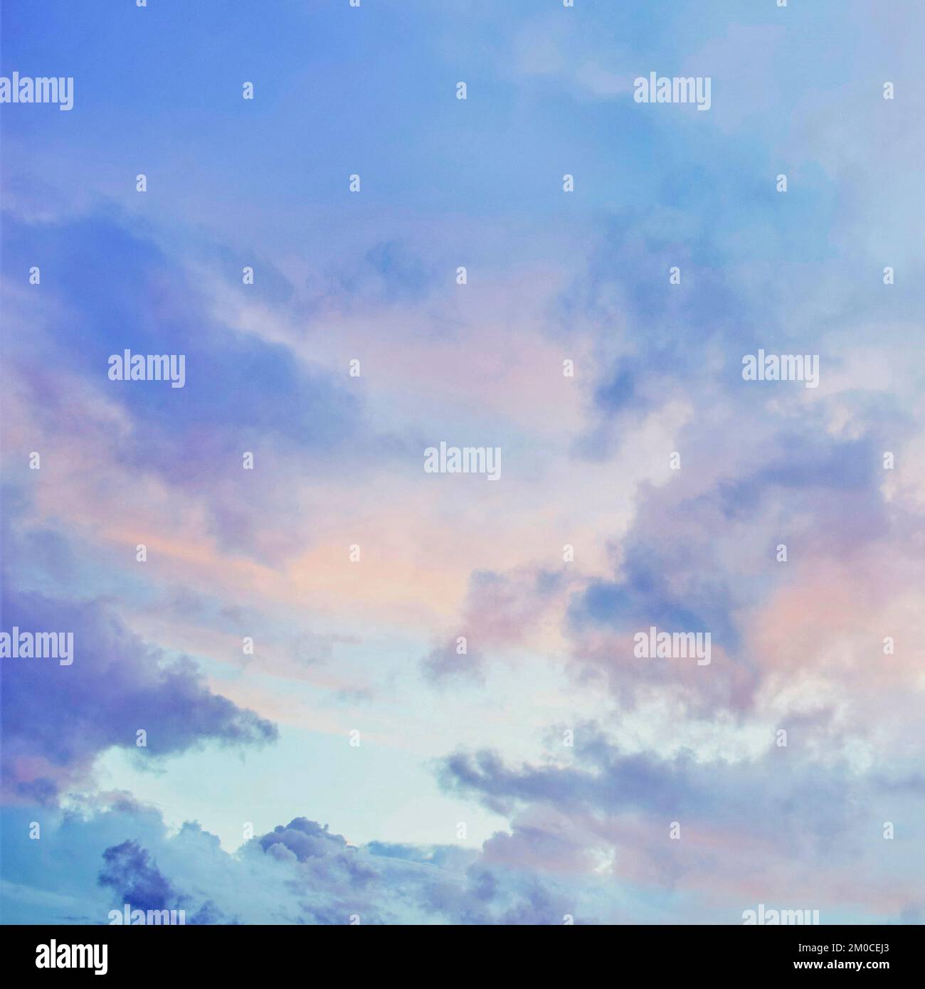 Semi abstract impressionistic colour photograph of cloudscapes backlit ...