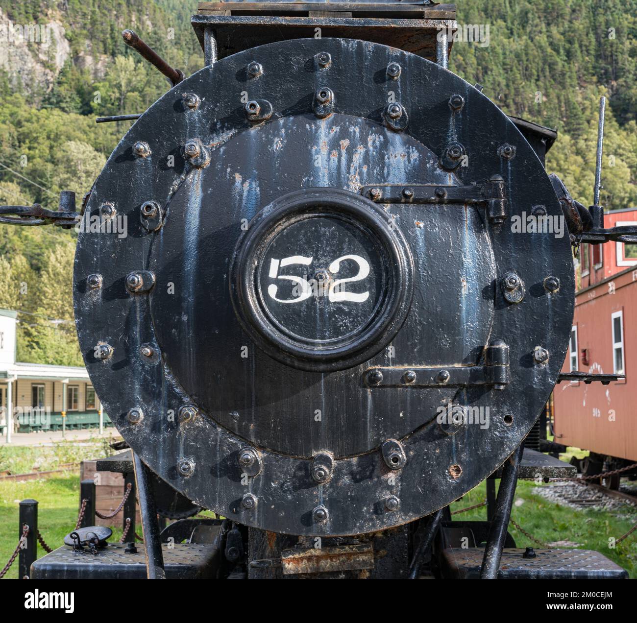 Front boiler of old vintage stream locomotive engine Stock Photo - Alamy
