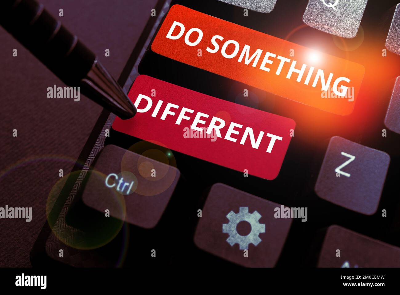 Conceptual caption Do Something Different. Conceptual photo be unique ...