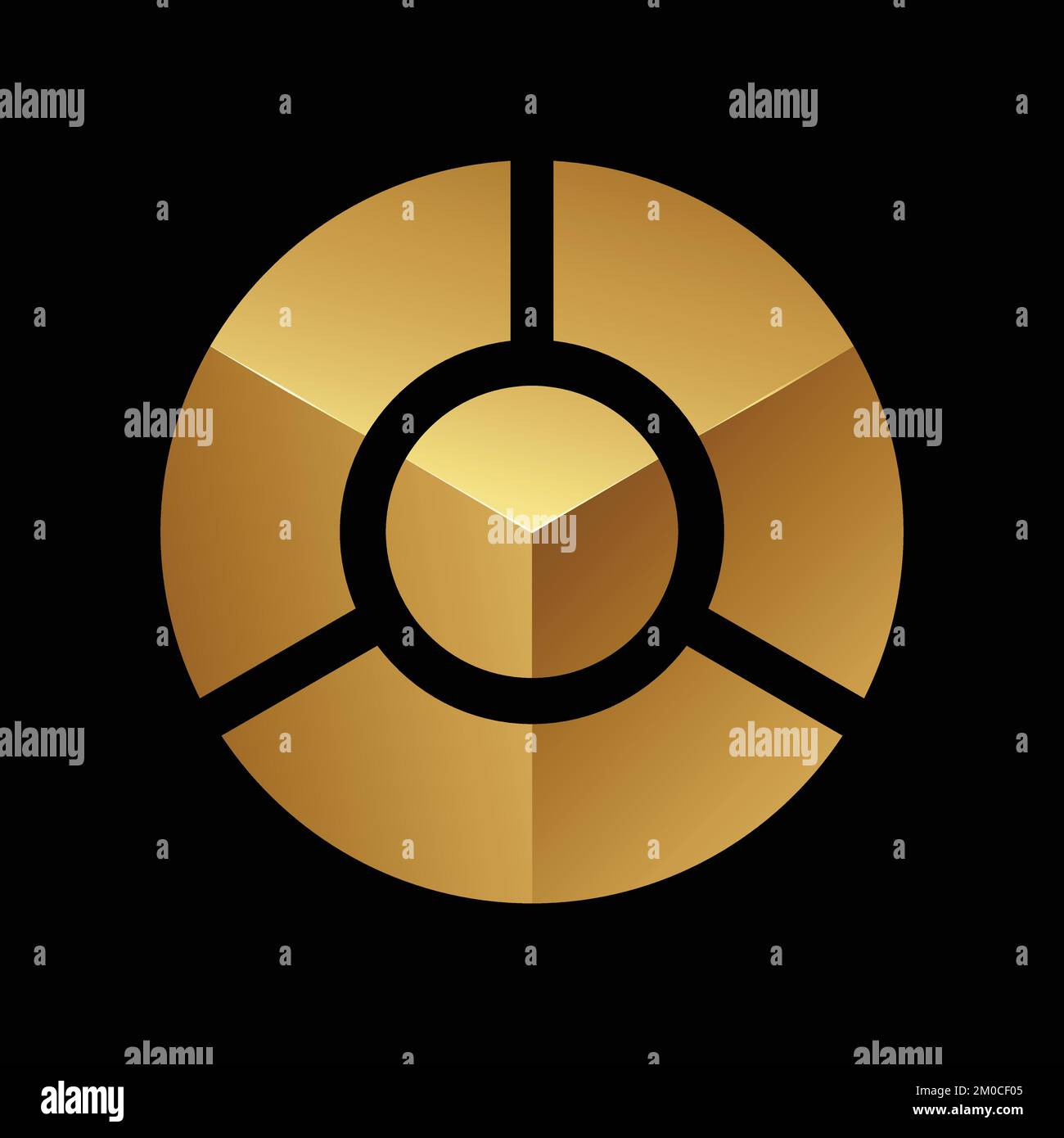 Golden Circle with a Round Core on a Black Background Stock Vector ...
