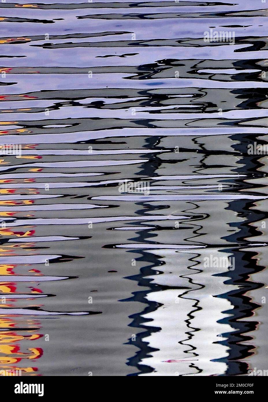 British waterway abstract photograph showing reflected pattern, texture ...