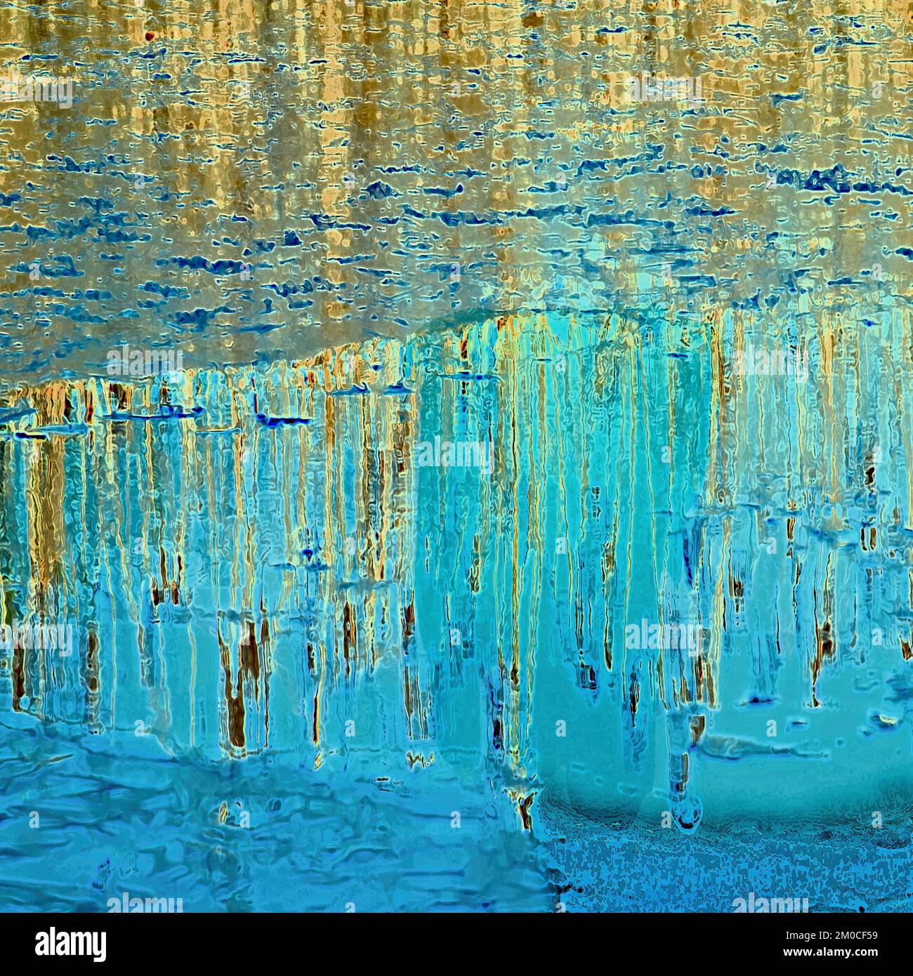 British waterway abstract photograph showing reflected pattern, texture ...