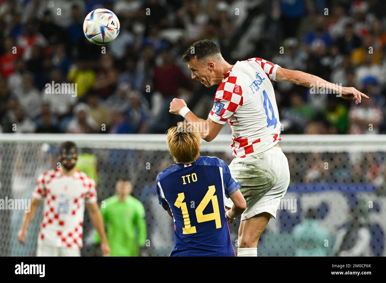 Doha, Qatar on December 5, 2022. Junya Ito of Japan and Ivan Perisic of ...