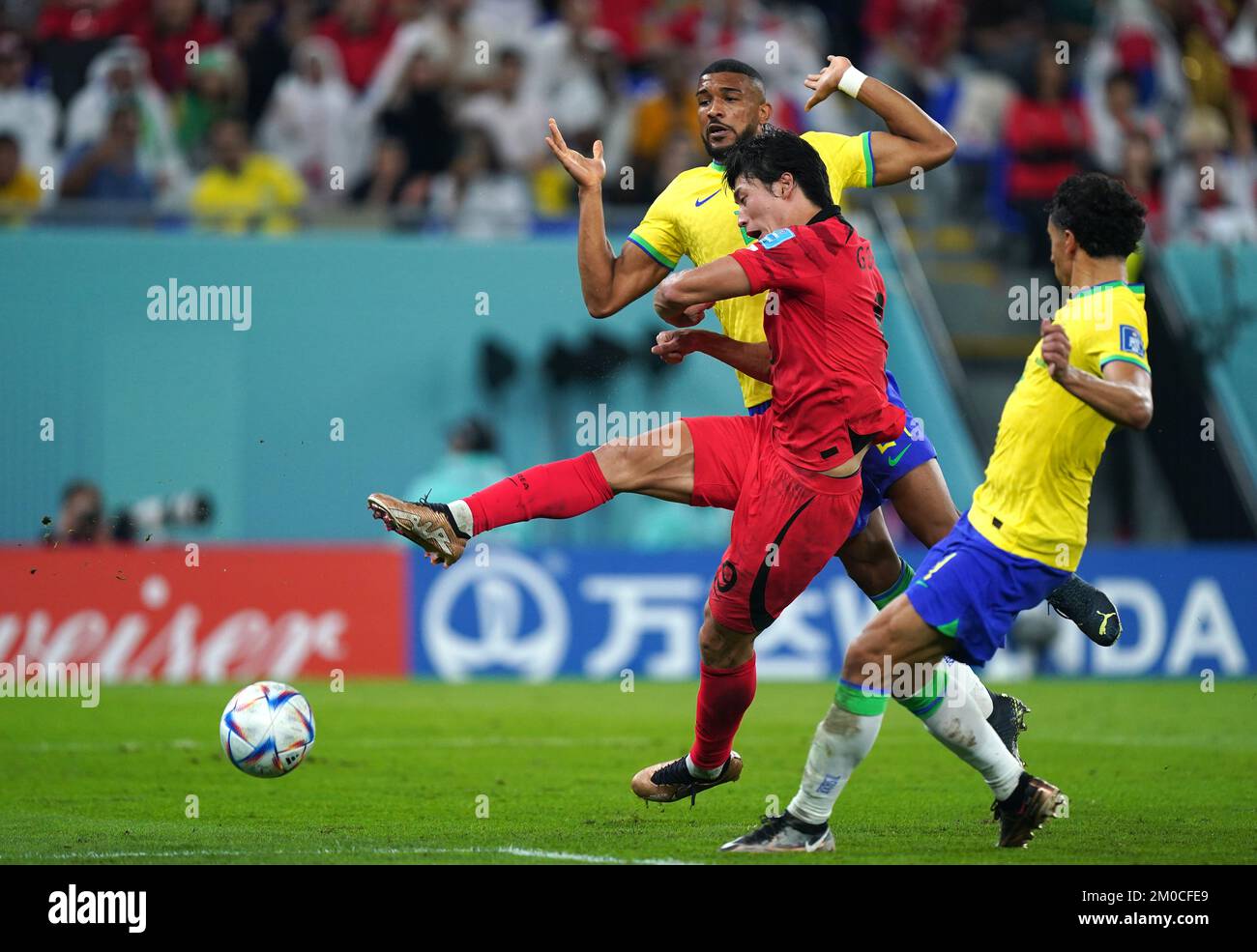 South Korea's Cho Gue-sung attempts a shot on goal during the FIFA ...
