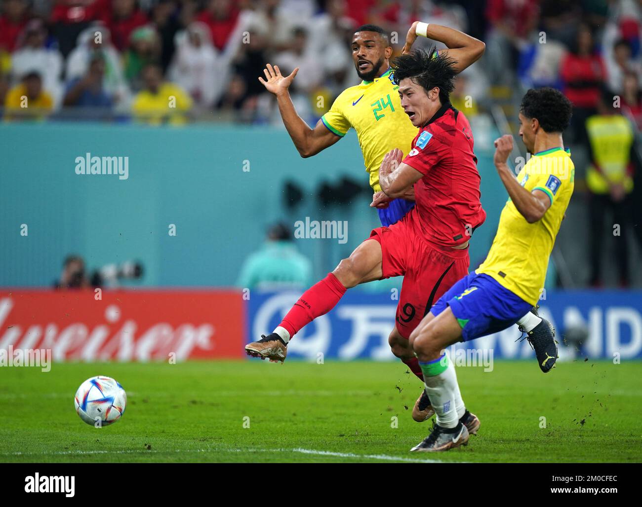 South Korea's Cho Gue-sung attempts a shot on goal during the FIFA ...