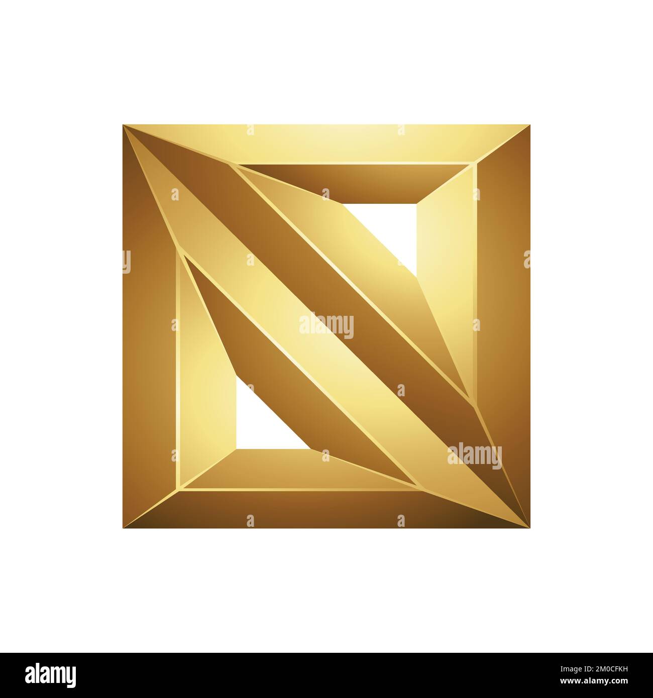 Golden Embossed Diagonal Square on a White Background Stock Vector ...