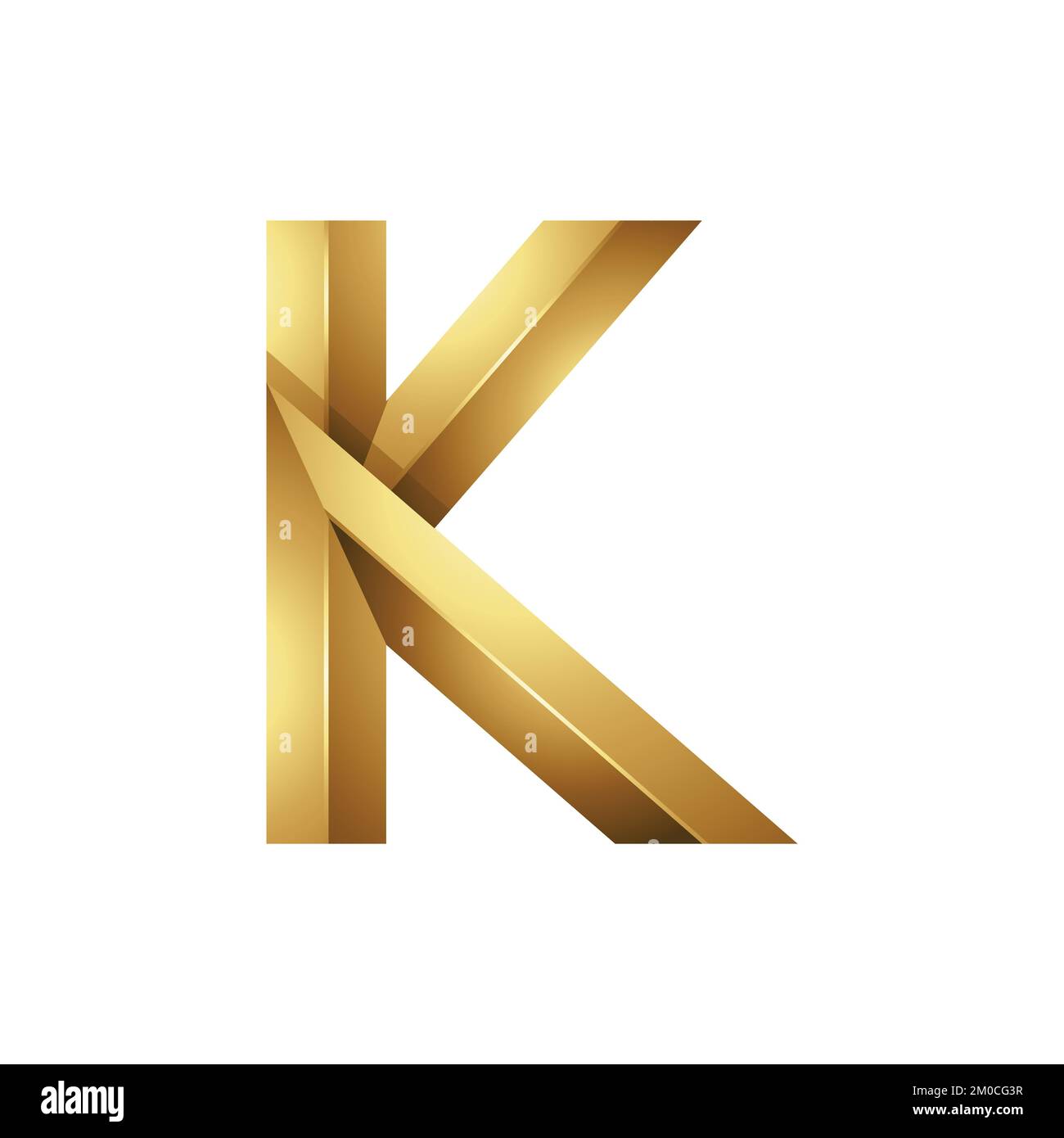 Golden Embossed Shiny Letter K on a White Background Stock Vector Image ...