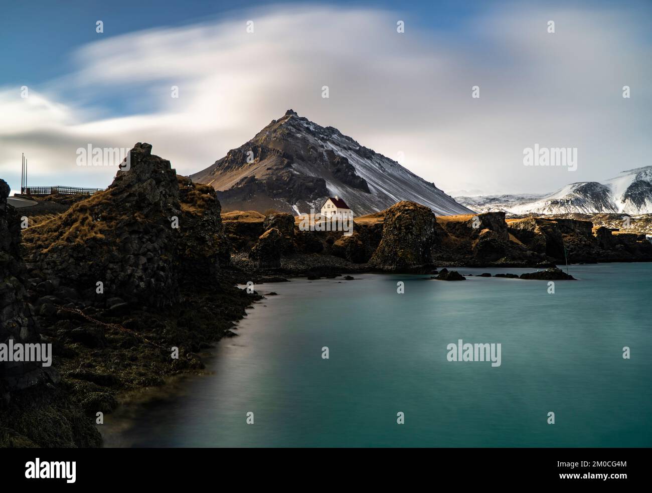 A beautiful shot of mountains under a cloudy sky in Snaefellsnes Stock ...