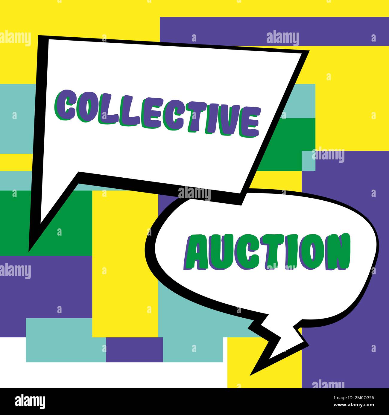 Text caption presenting Collective Auction. Business overview Gathering ...