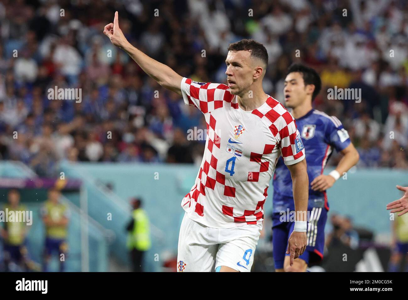 Al Wakrah, Qatar. 05/12/2022, Ivan Perisic of Croatia reacts during the ...