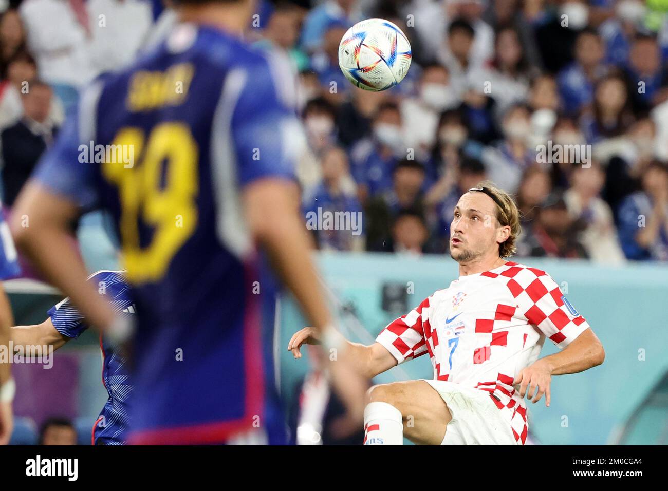 Al Wakrah, Qatar. 05/12/2022, Lovro Majer of Croatia during the FIFA World Cup Qatar 2022 Round ...