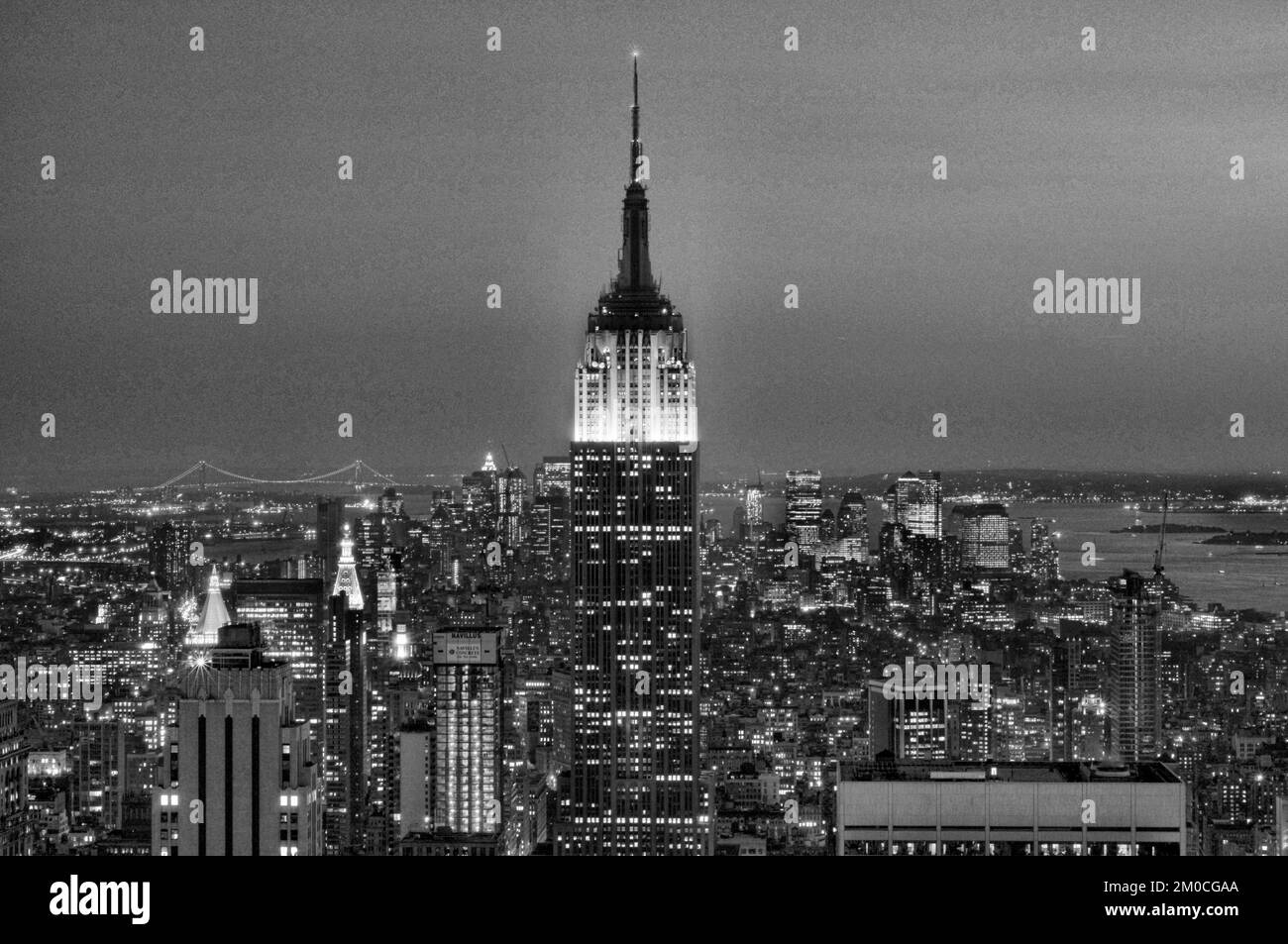 Empire State Building seen from Top of the Rock at Rockefeller Center. 350 Fifth Ave corner of ...
