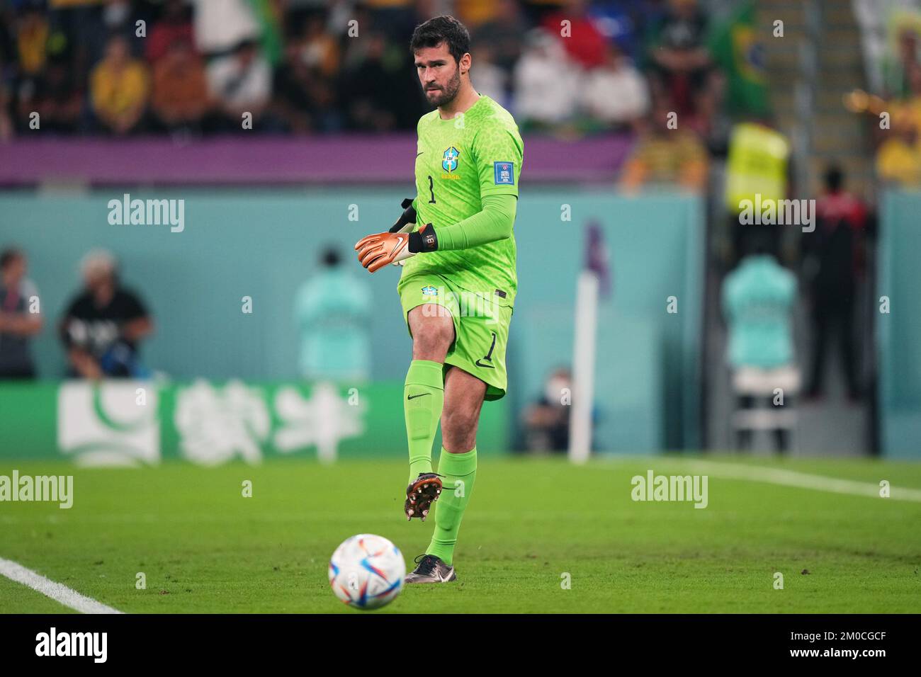 Alisson Becker of Brazil during the FIFA World Cup Qatar 2022 match ...