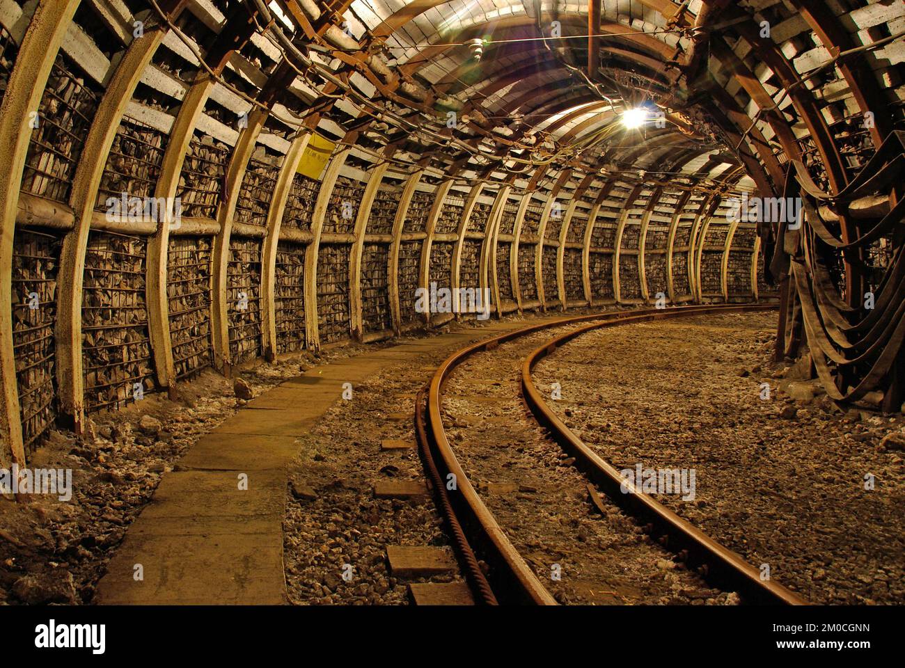 Railroad in underground mine hi-res stock photography and images - Alamy