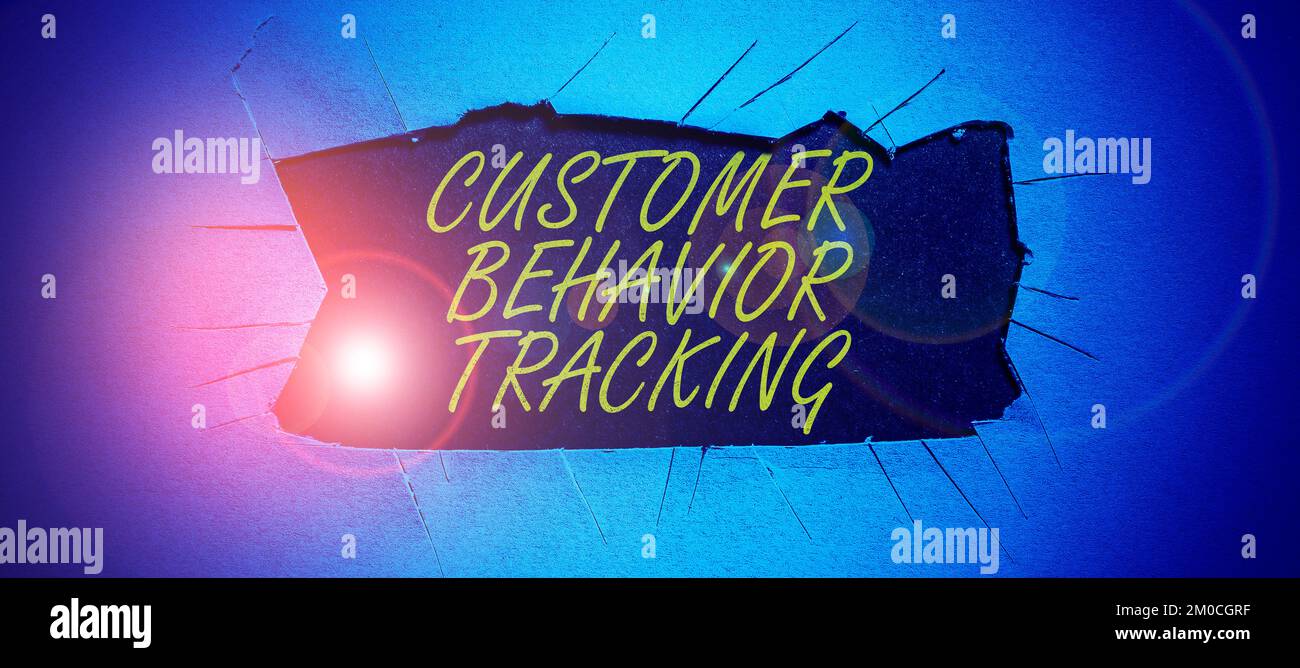 Text caption presenting Customer Behavior Tracking. Concept meaning ...