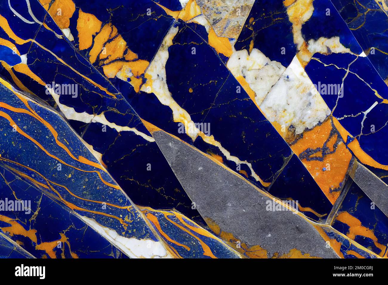 Ultramarine blue and gold Lapis Lazuli marble abstract background ...