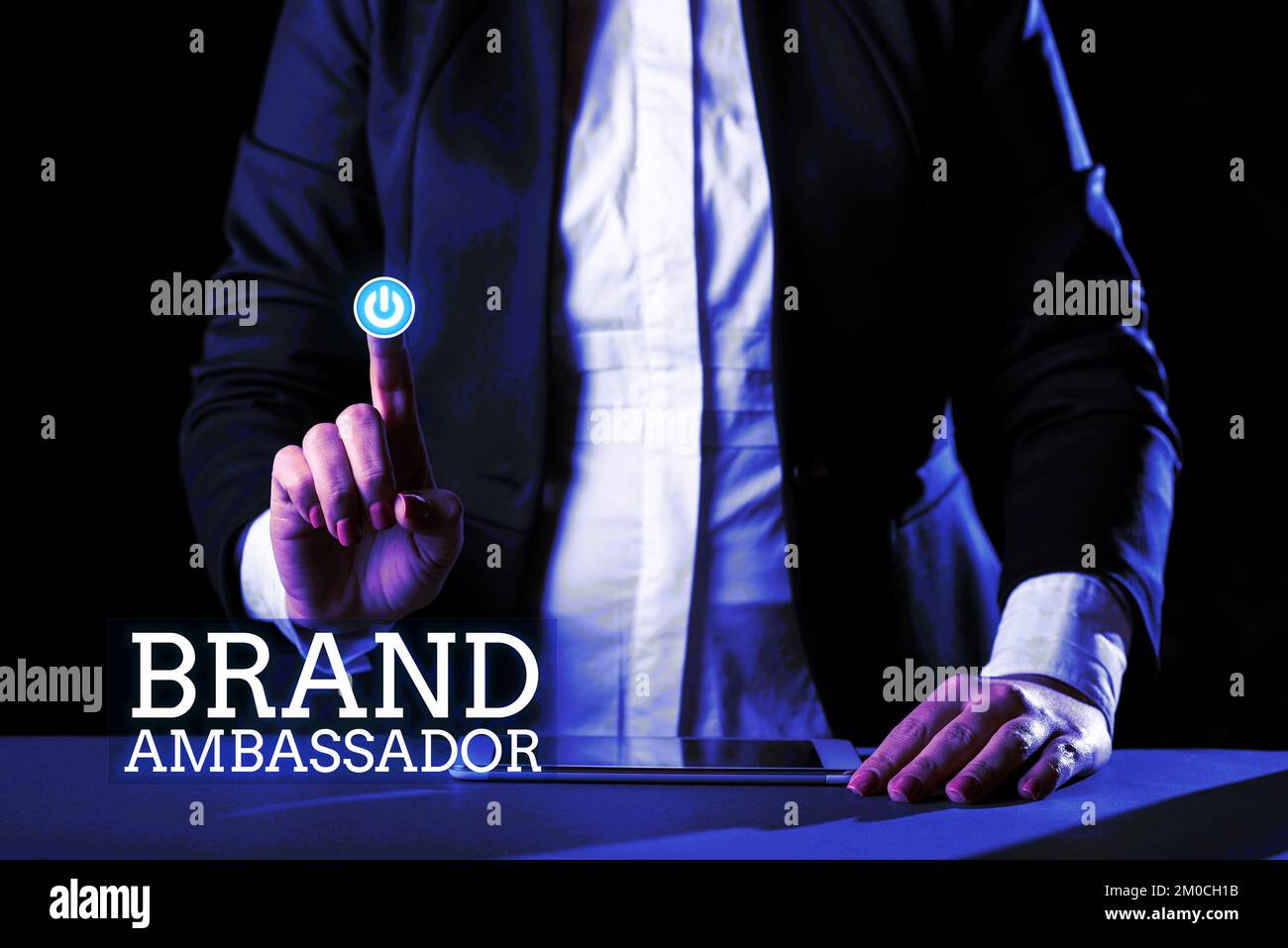 Sign displaying Brand Ambassador, Business showcase agent accredited as ...