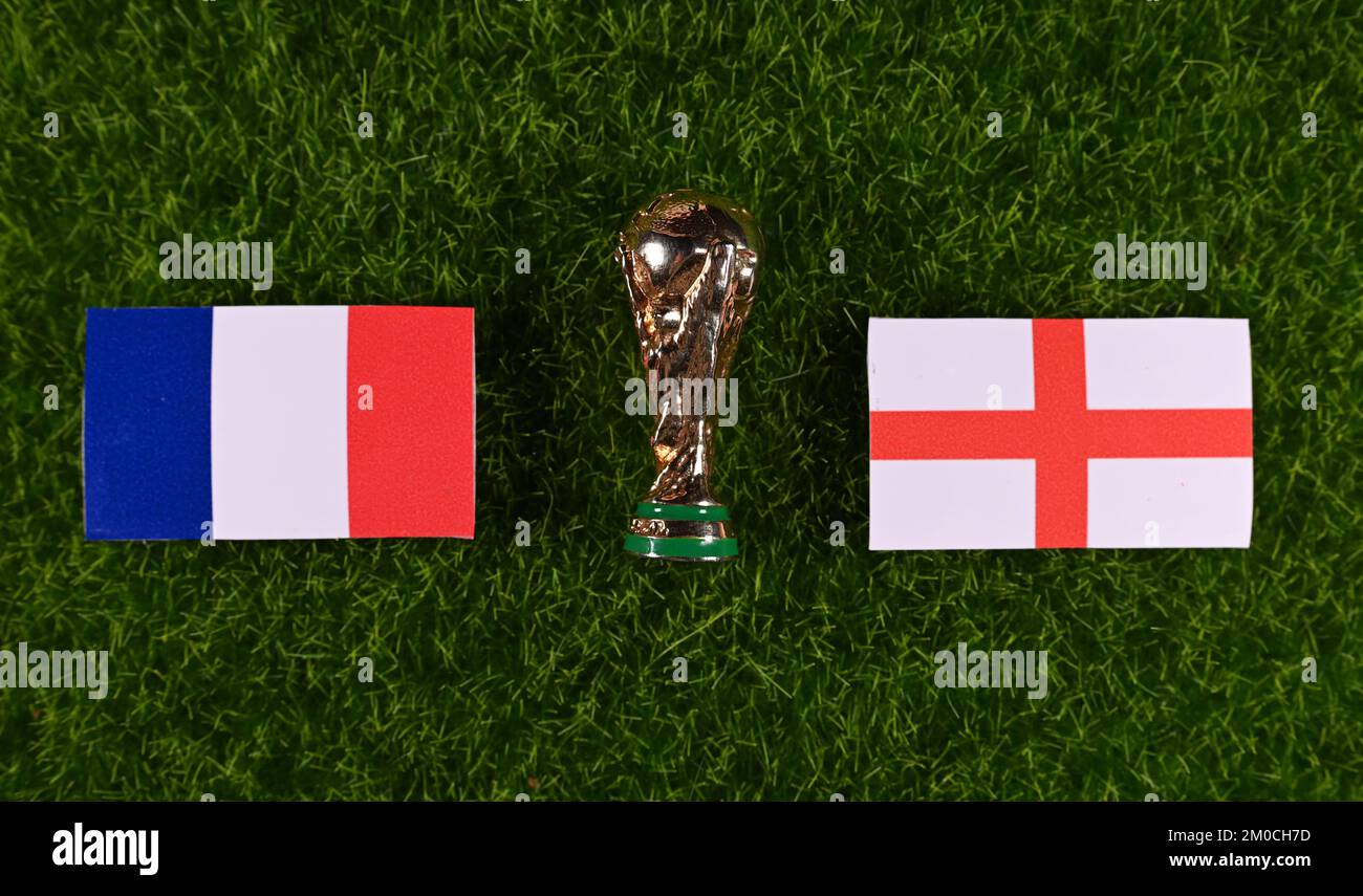 December 4, 2022, Doha, Qatar. Flags of the Fifa World Cup quarter ...