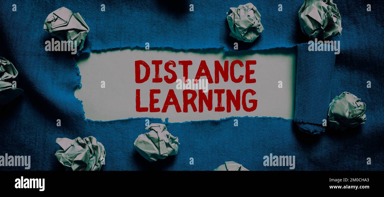 Conceptual caption Distance Learning. Conceptual photo educational ...