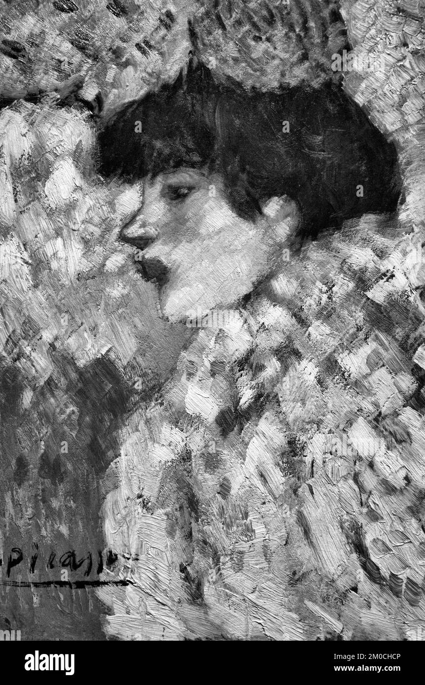 NEW YORK, Pablo Picasso Painting 1901 Girl in profile at the ...