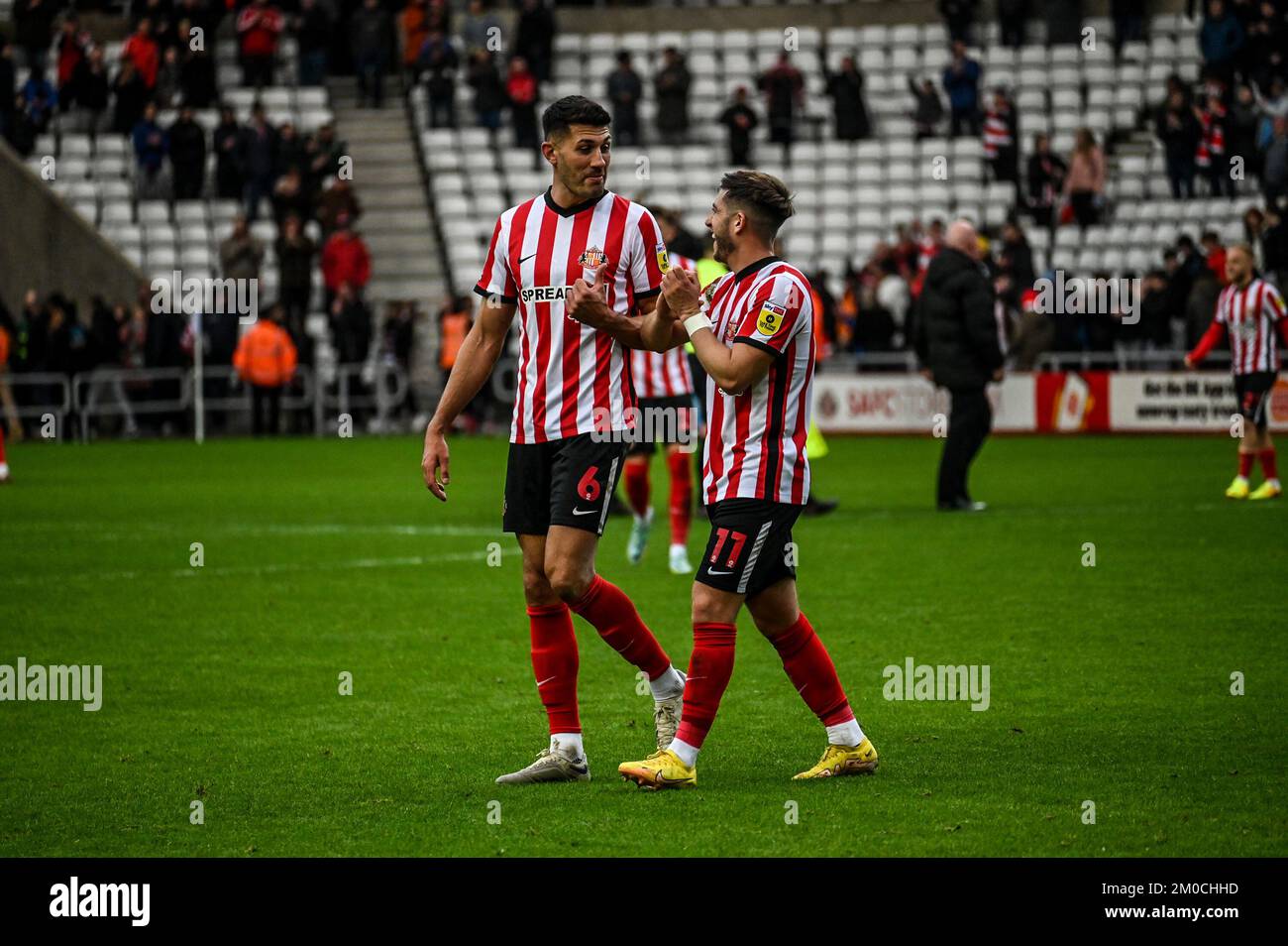 Danny Batth and Lynden Gooch after Sunderland AFC's EFL Championship ...