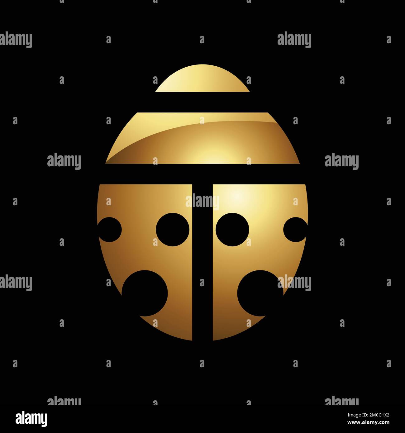 Golden Glossy Abstract Ladybug on a Black Background Stock Vector Image ...