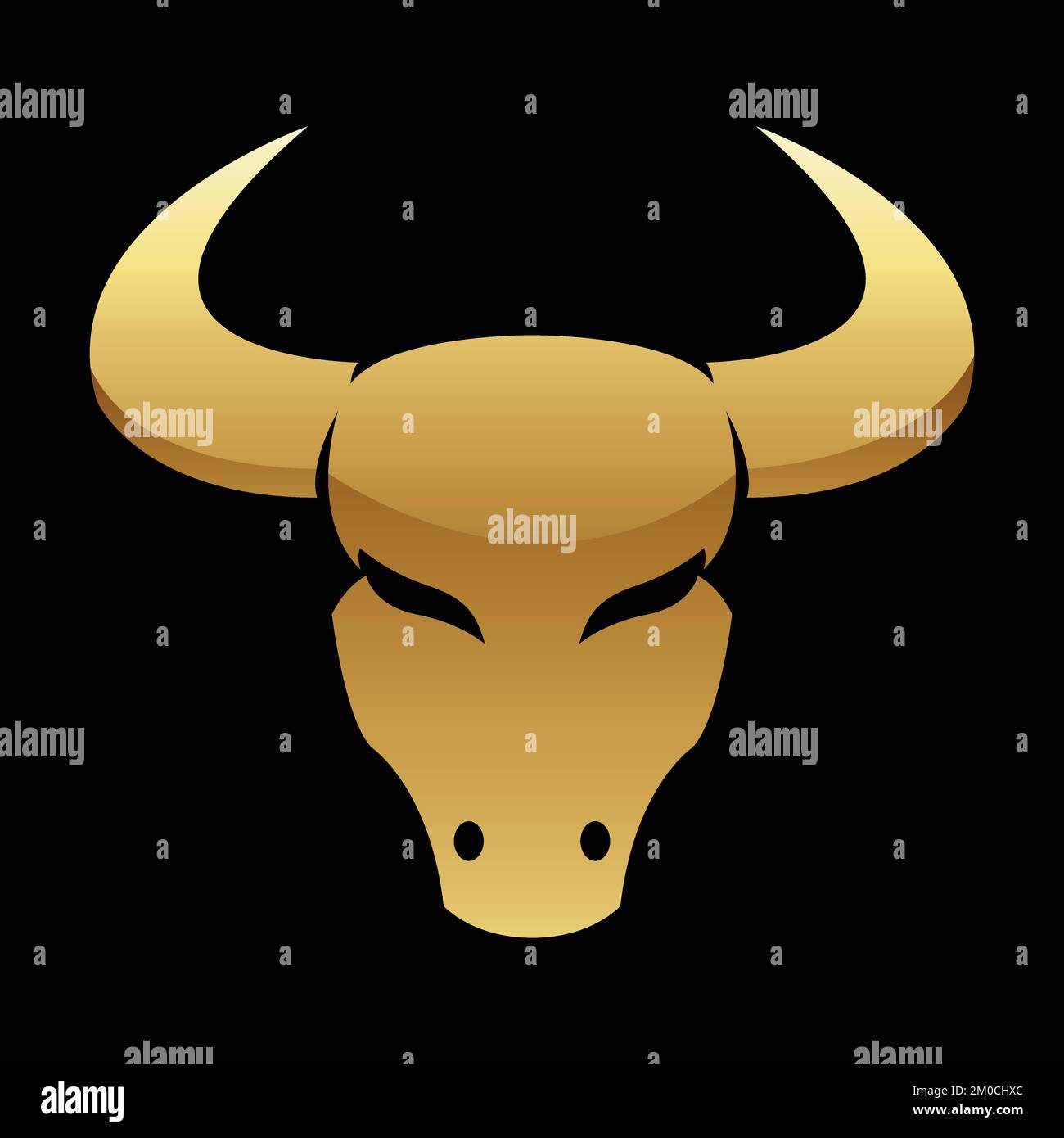 Golden Glossy Bull Icon on a Black Background Stock Vector Image & Art ...
