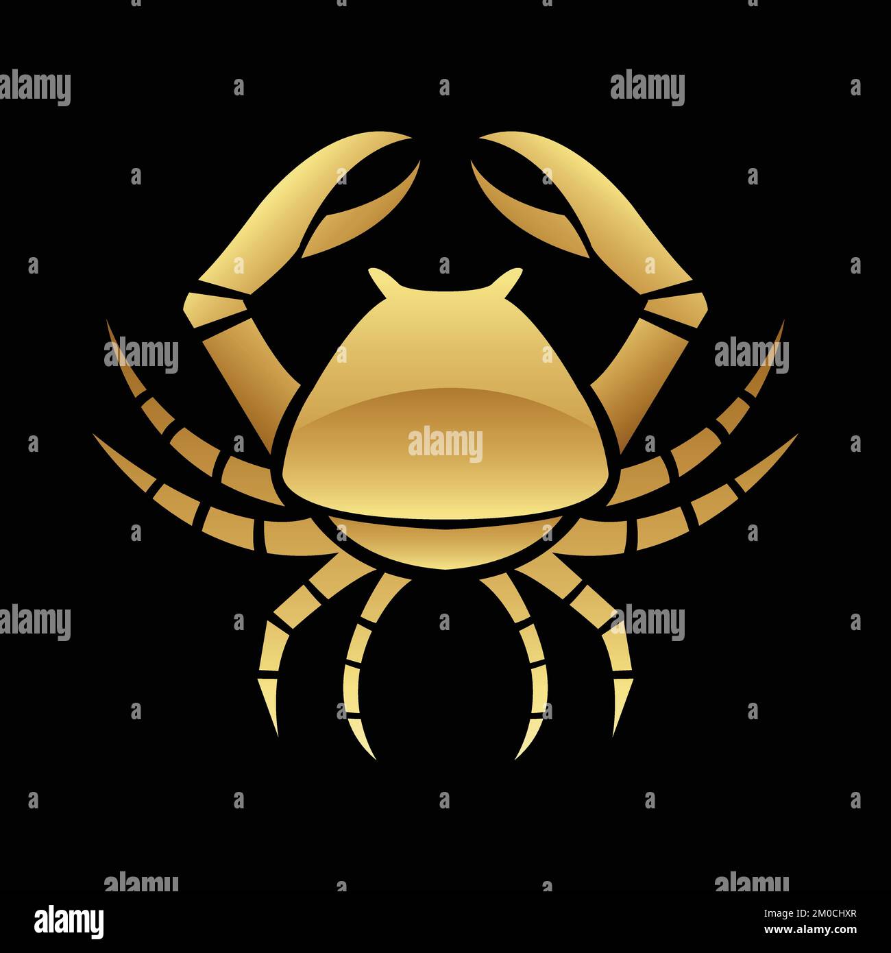 Golden Glossy Crab Icon on a Black Background Stock Vector Image & Art ...