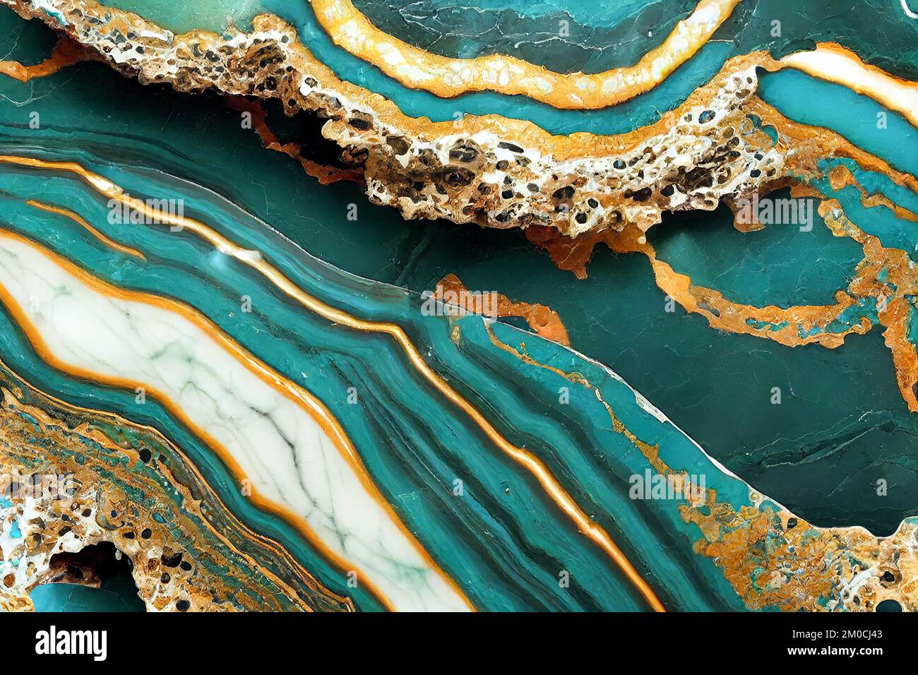 Sea blue and gold Turquoise marble abstract background. Decorative ...