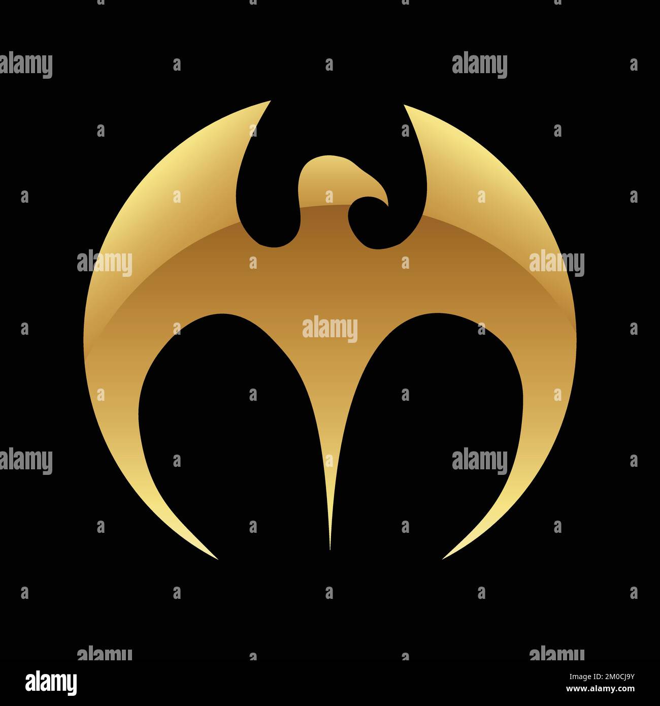 Golden Glossy Eagle Icon on a Black Background Stock Vector Image & Art ...
