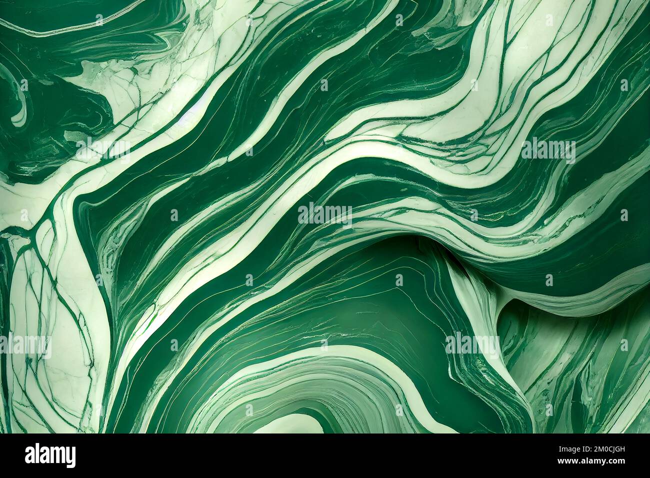 Green and white marble abstract background. Decorative acrylic paint ...