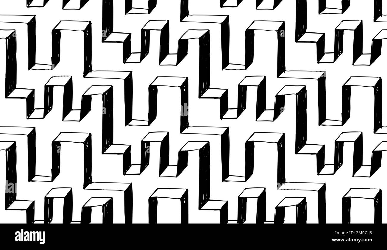 Handdrawn abstract geometric seamless pattern Stock Vector Image & Art ...